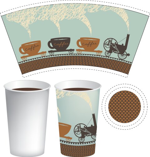 White camping cup realistic mug mockup template Vector Image