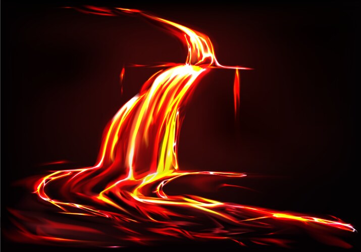 Background with lava river volcano eruption Vector Image