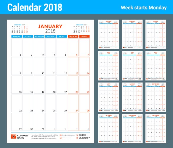 Calendar planner for 2026 design – Royalty-Free Vector | VectorStock