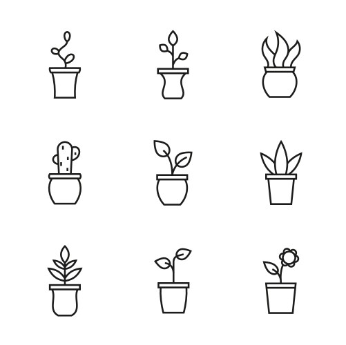Flower Pot Outline Vector Images (over 17,000)