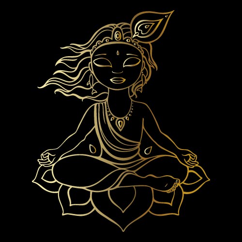 Hindu god krishna Royalty Free Vector Image - VectorStock