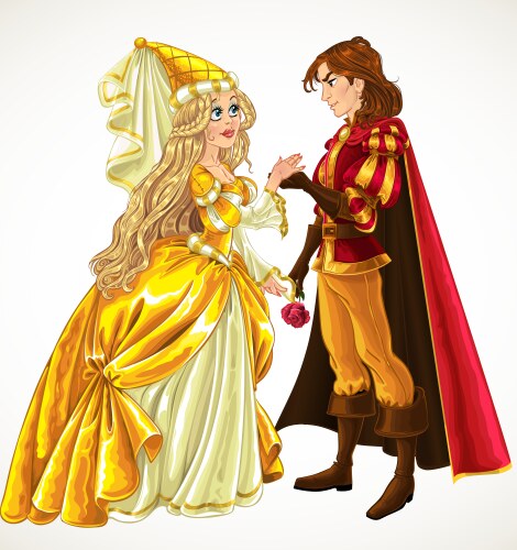 Charming prince and beautiful princess Royalty Free Vector