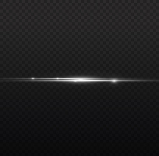 White glowing rays sparkle horizontal light line Vector Image