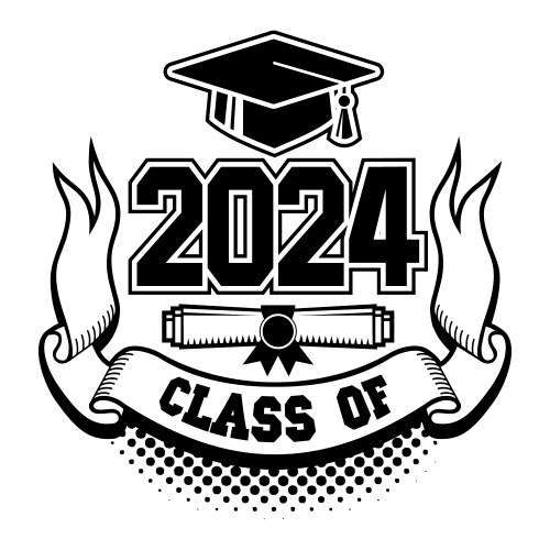 2024 graduate class logo Royalty Free Vector Image
