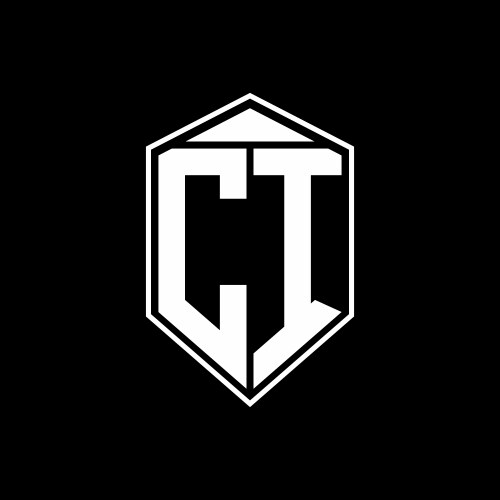 Ci logo monogram emblem style with crown shape Vector Image