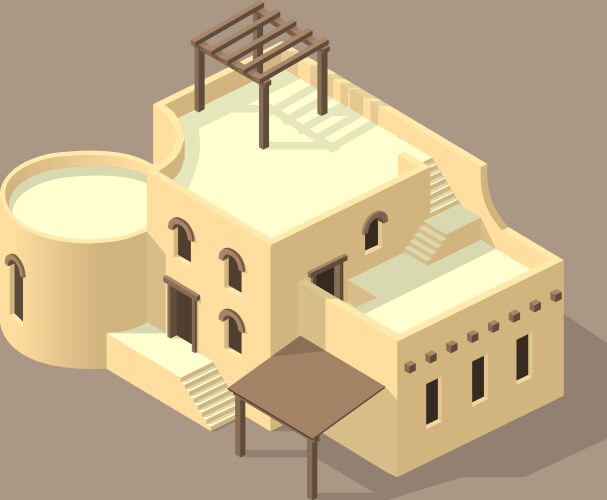 A traditional adobe house Royalty Free Vector Image