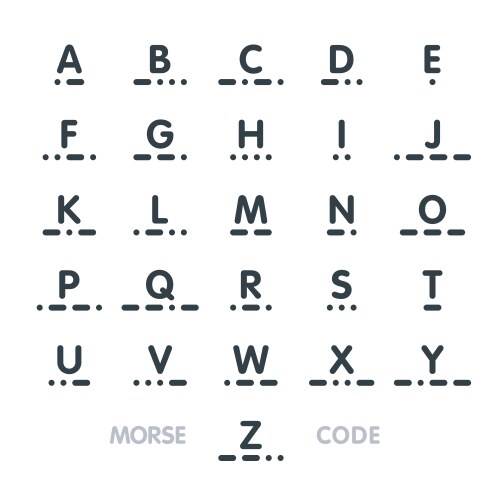 Morse code alphabet Royalty Free Vector Image - VectorStock