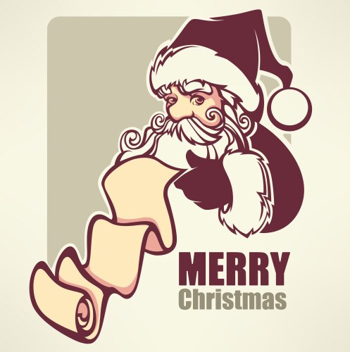 Cartoon santa claus reading a letter on christmas Vector Image