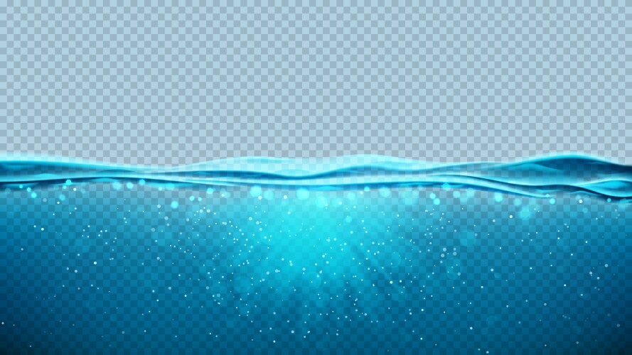 Transparent underwater blue ocean banner Vector Image