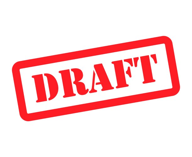 Draft stamp symbol label sticker sign button text Vector Image