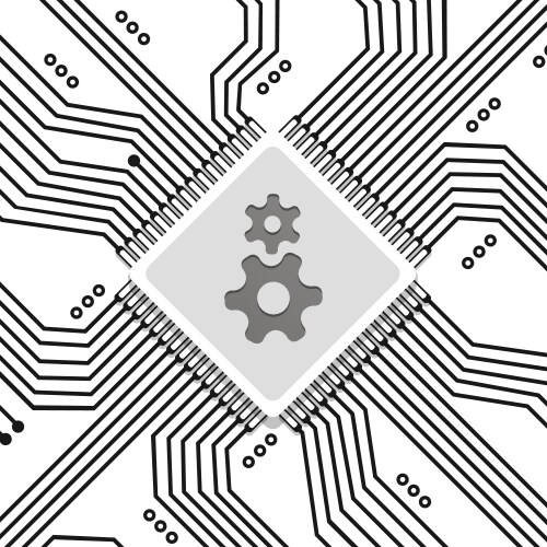 Microchip frame electronic chip cpu border Vector Image