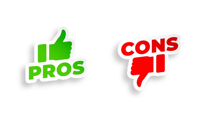 Set of pros and cons sign sticker design Vector Image