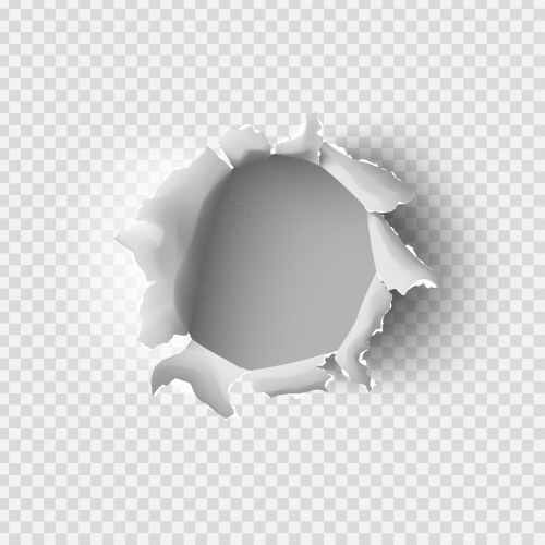 Ragged hole torn in ripped paper Royalty Free Vector Image