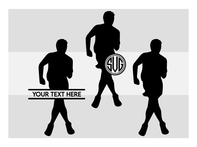Running svg silhouette run runner monogram Vector Image