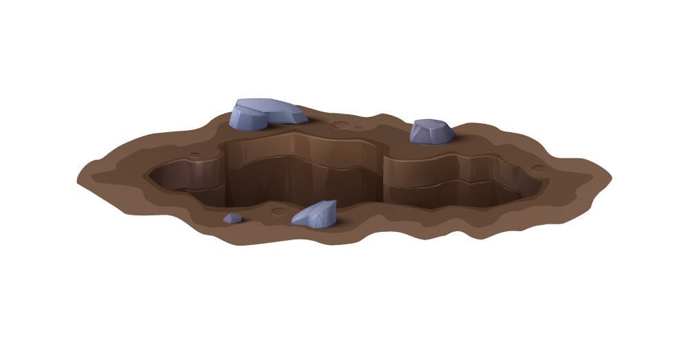 Cartoon Deep Pit with Rocks Royalty Free Vector Image