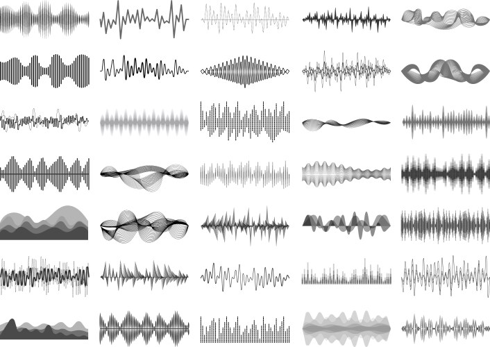 Music sound waves Royalty Free Vector Image - VectorStock