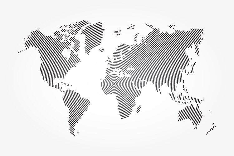 World map with lines Royalty Free Vector Image
