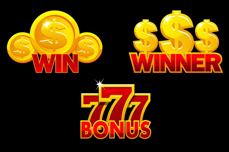 Classic gold slot machine symbol collection Vector Image