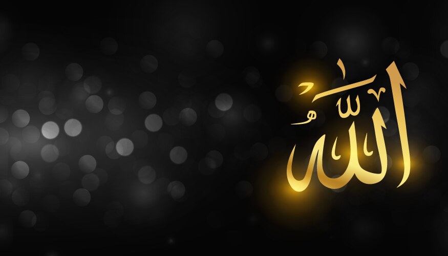 Golden islamic religious allah calligraphy for Vector Image