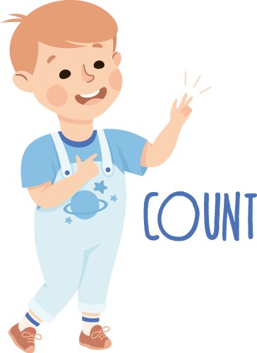South african boy counting with fingers Royalty Free Vector