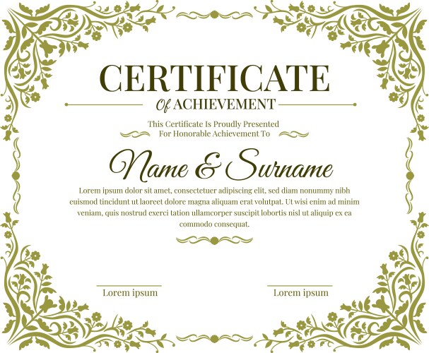 Royal certificate design template Royalty Free Vector Image