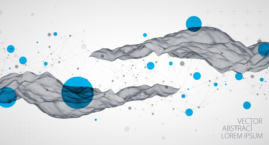 Technical Background With Plexus Effect And Wave Vector Image