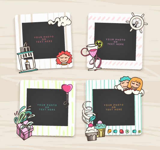 Beautiful template hand drawn frames Royalty Free Vector