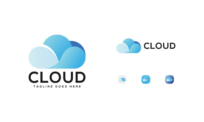 Cloud computing logo info emblems Royalty Free Vector Image
