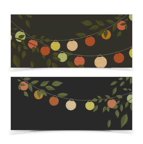 Chain of lanterns Royalty Free Vector Image - VectorStock