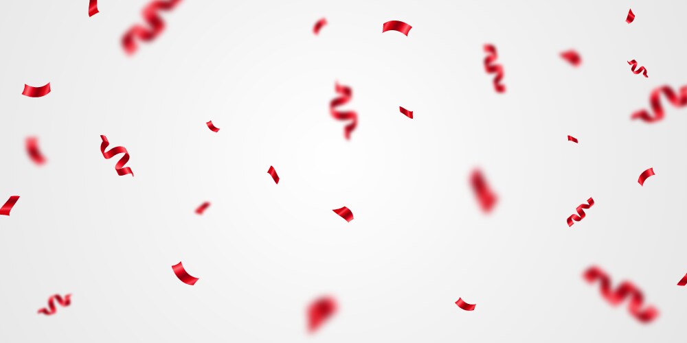 Confetti background beautiful red color Royalty Free Vector