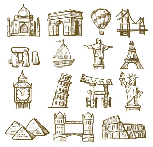 Travel and landmarks Royalty Free Vector Image