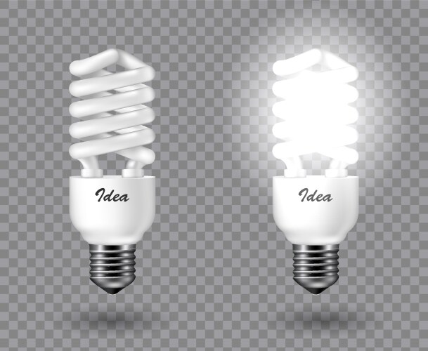 Led light bulb set isolated Royalty Free Vector Image