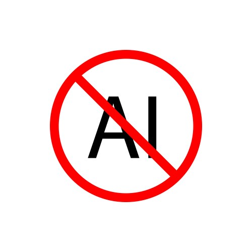 No ai sign set artificial intelligence allowed Vector Image