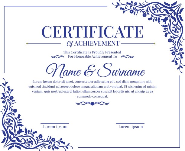 Royal certificate design template Royalty Free Vector Image
