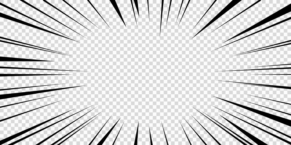 Speed lines as manga comic effect on transparent Vector Image