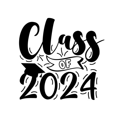 2024 graduate class logo Royalty Free Vector Image