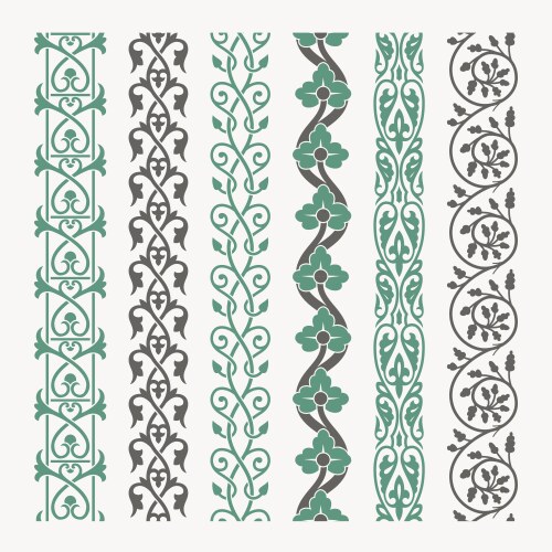 Braid borders abstract braids border set Vector Image