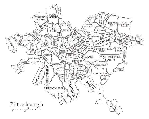 Pittsburgh Map Vector Images (74)