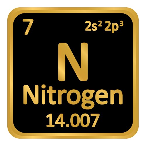 Periodic table element nitrogen icon Royalty Free Vector