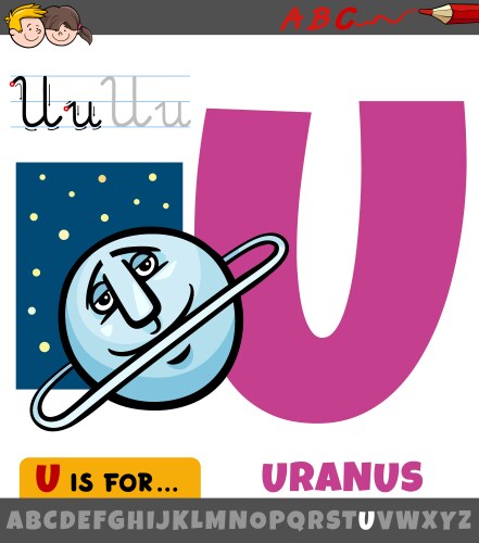 Funny letter u cartoon Royalty Free Vector Image