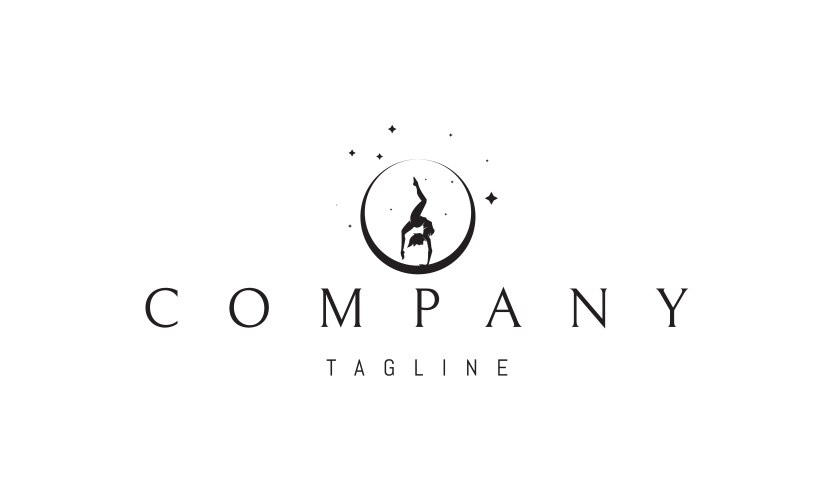 Girl long hair logo line side view Royalty Free Vector Image