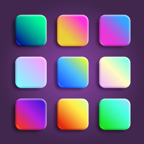 App icons backgrounds collection 3d glossy Vector Image