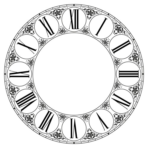 Clock with roman numerals Royalty Free Vector Image