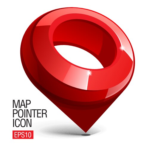 Shiny gloss red map pointer icon Royalty Free Vector Image