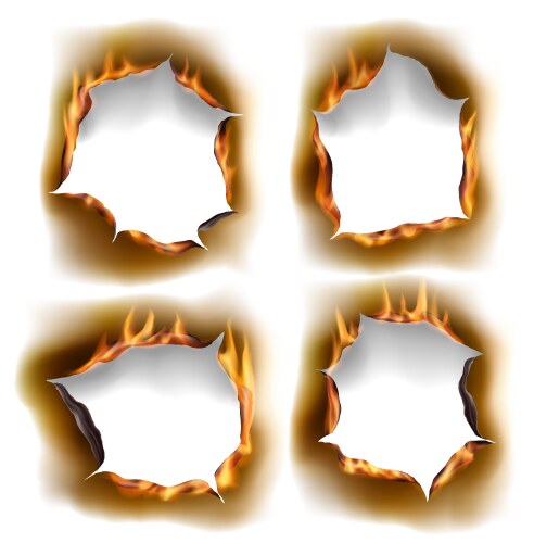 Faded Paper Hole Realistic Fire Vector Images (94)