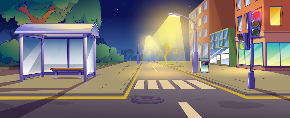 Street town at night Royalty Free Vector Image