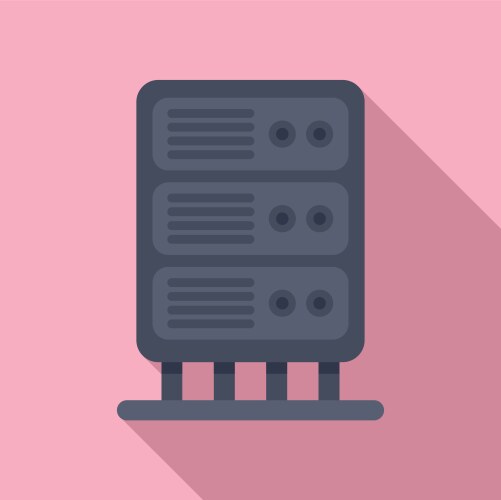 Flat design of a server rack Royalty Free Vector Image