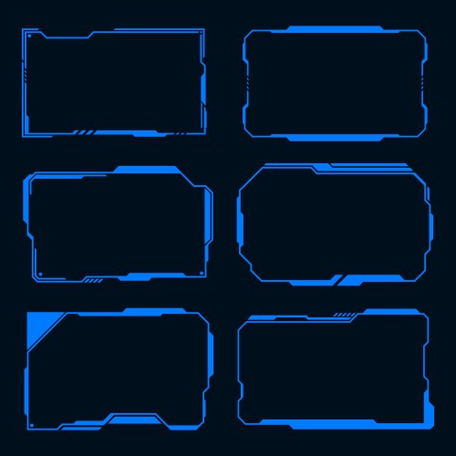 Frame futuristic interface cyberpunk design Vector Image