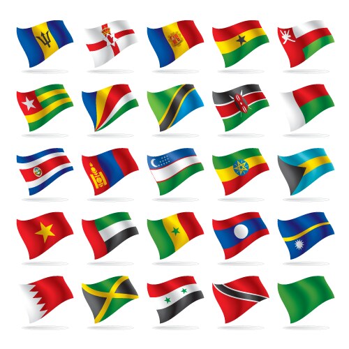 World top countries national flags Royalty Free Vector Image