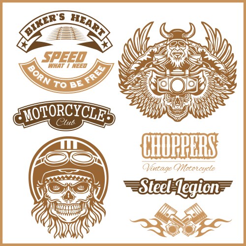 Vintage biker emblem Royalty Free Vector Image